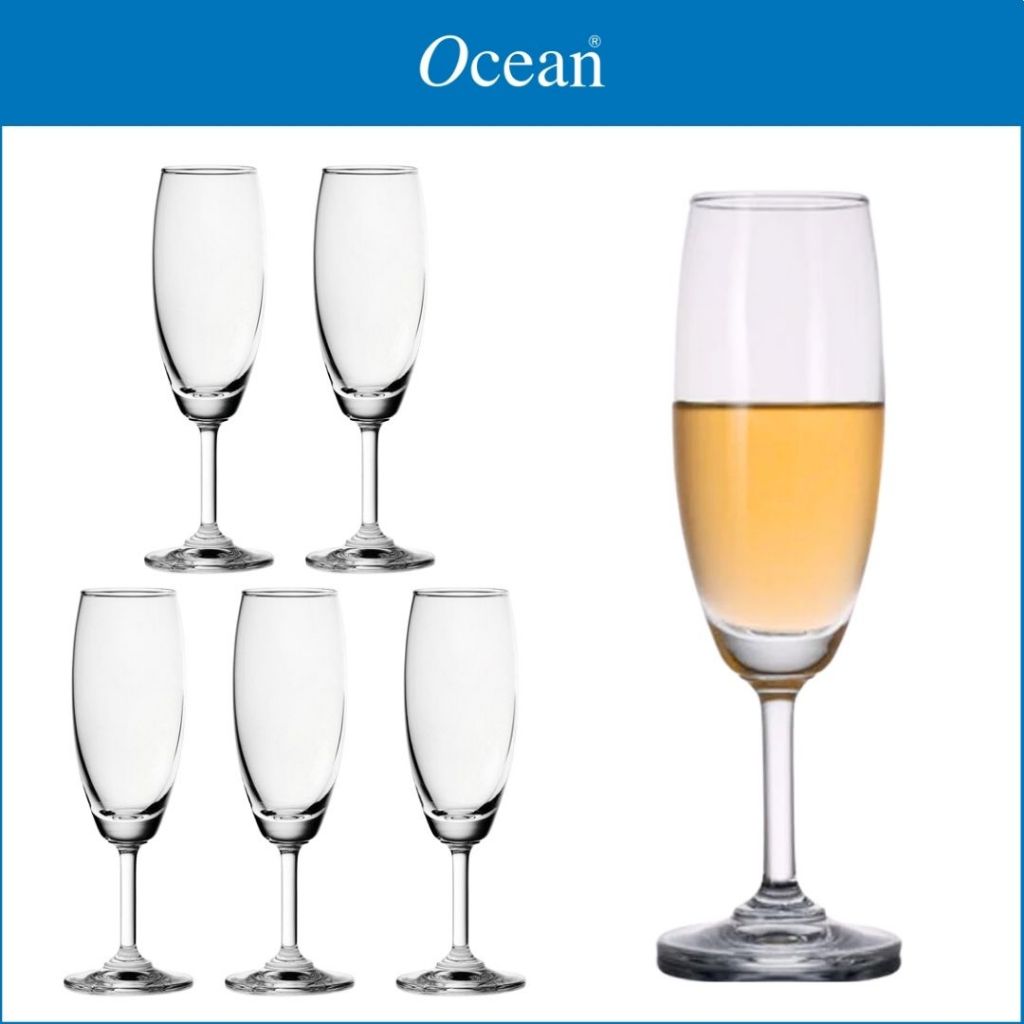 Ocean Glassware Classic Flute Champagne Glass Drinking Glass 185mL Set ...