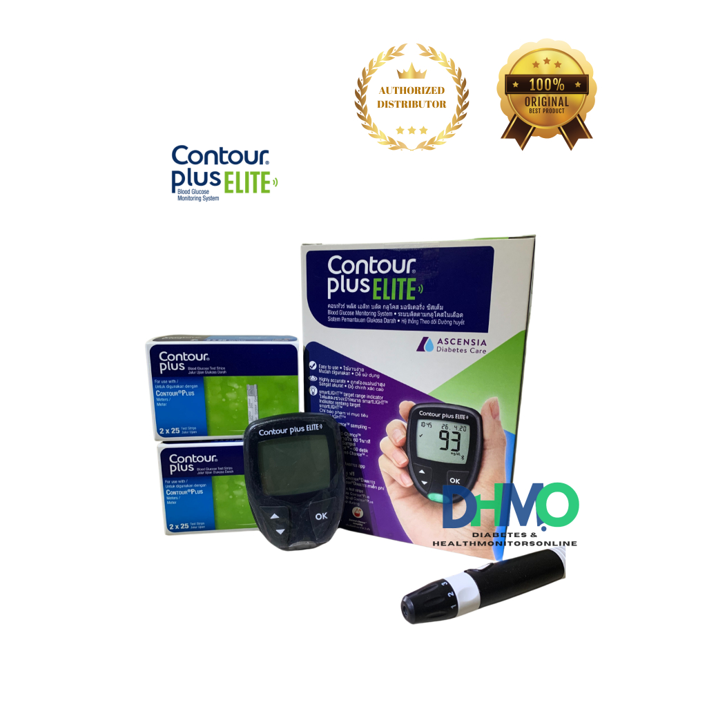 Contour Plus Elite Meter mg/dL + Contour Plus 100 Test Strips | Shopee ...