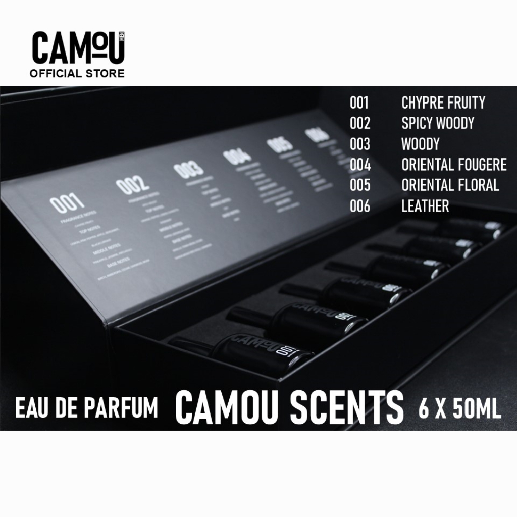 Camou Scents Gift Set 6 x 50ml EDP 25% European Fragrance Oil Unisex ...