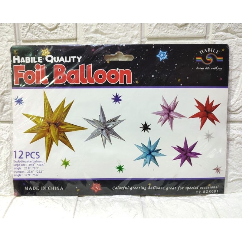 starburst / exploding / spike foil balloons (12pcs) | Shopee Philippines