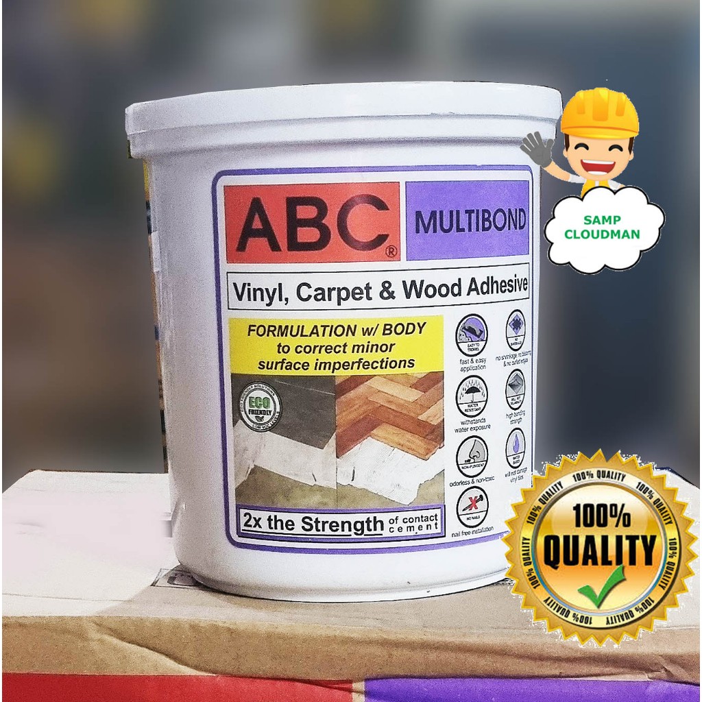 ABC Multibond Vinyl, Carpet & Wood Adhesive 4kg Gallon Glue Flooring ...