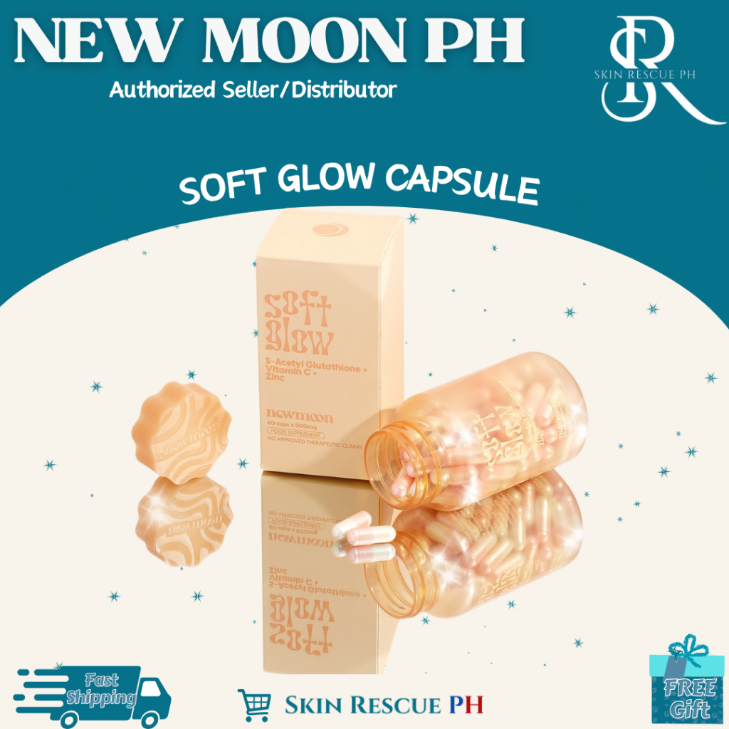 NEW MOON Soft Glow 30 capsules (S-Acetyl Glutathione + Sodium Ascorbate ...