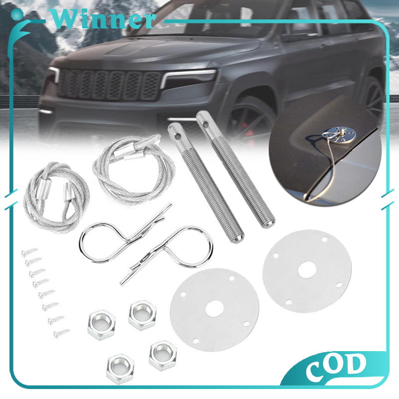 Universal Aluminum Alloy Racing Car Bonnet Hood Pin Lock Kit Car Hood ...
