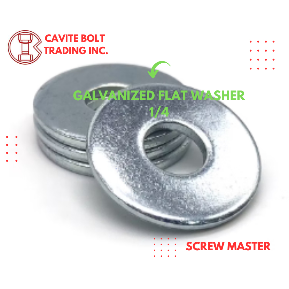 GALVANIZED FLAT WASHER 1/4 DIAMETER 50PCS/PACK | Shopee Philippines