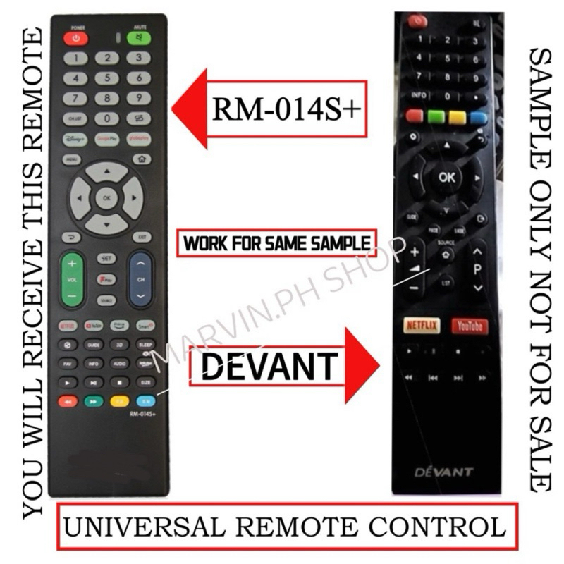 ready to use 100% Work Universal remote control for DEVANT led smart tv ...