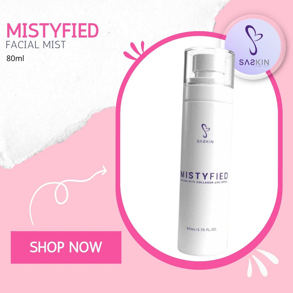 Saskin Mistyfied Facial Mist Spray | with Collagen and SFP 35 | 80ml ...