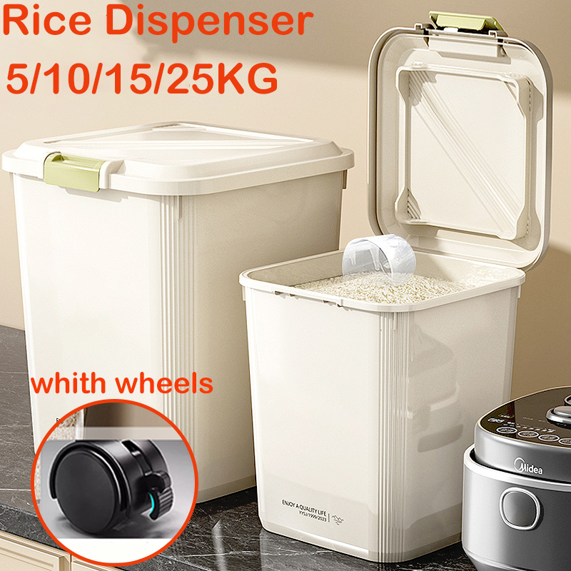 Rice Dispenser Storage Rice Container BOX 5-25Kg sealed grain container ...