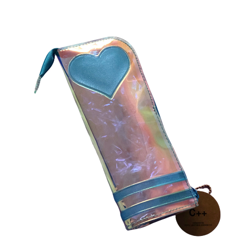 Holographic Blue Heart Pencil Case | Shopee Philippines