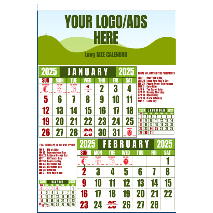 COMMERCIAL CALENDAR FREE LAYOUT 500 PCS | Shopee Philippines