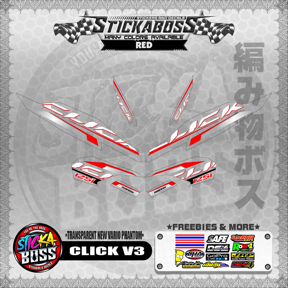 【PREMIUM UV PRINT】TRANSPARENT CLICK 125 V3 STICKER DECALS ( NEW VARIO ...