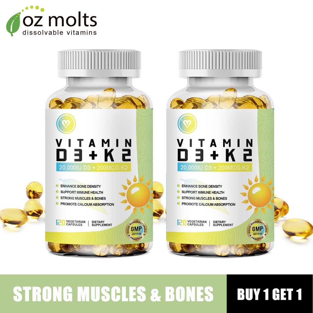 Ozmolts Vitamin D3 K2 Capsule with Calcium Supports Bone and Joint ...