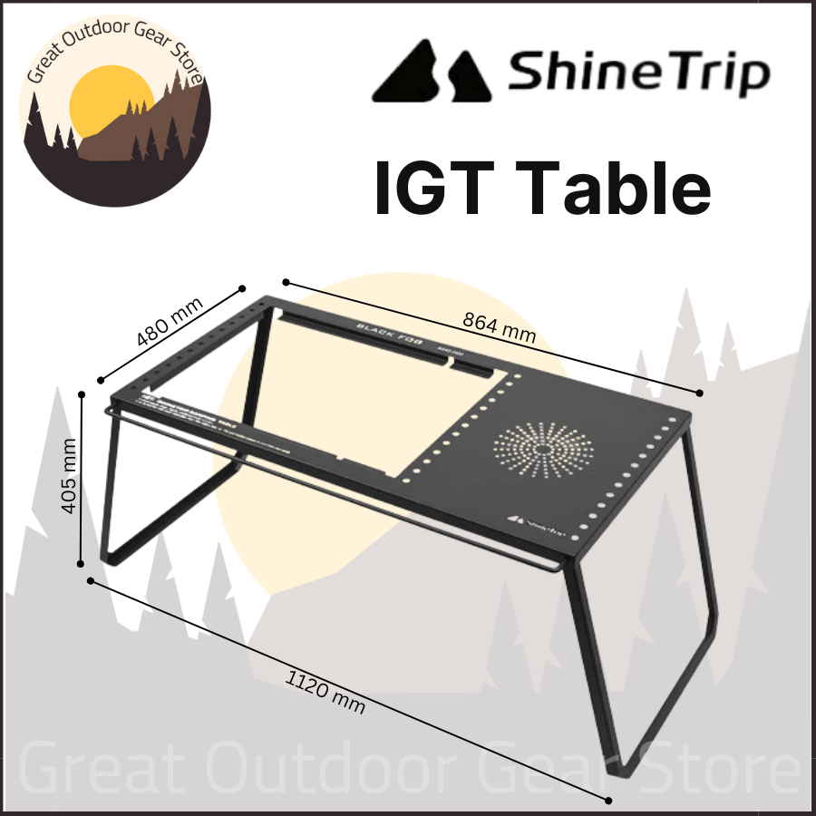 ShineTrip Outdoor IGT Camping Table Detachable Board Black Coated ...