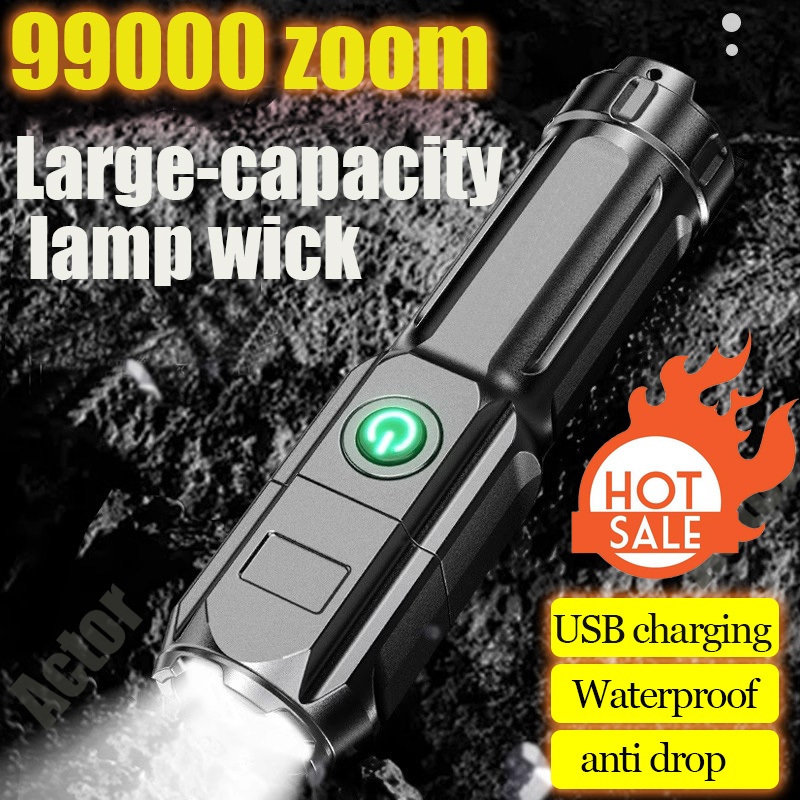 Strong Flashlight Charging Super Bright Zoom Long Range Outdoor Mini ...
