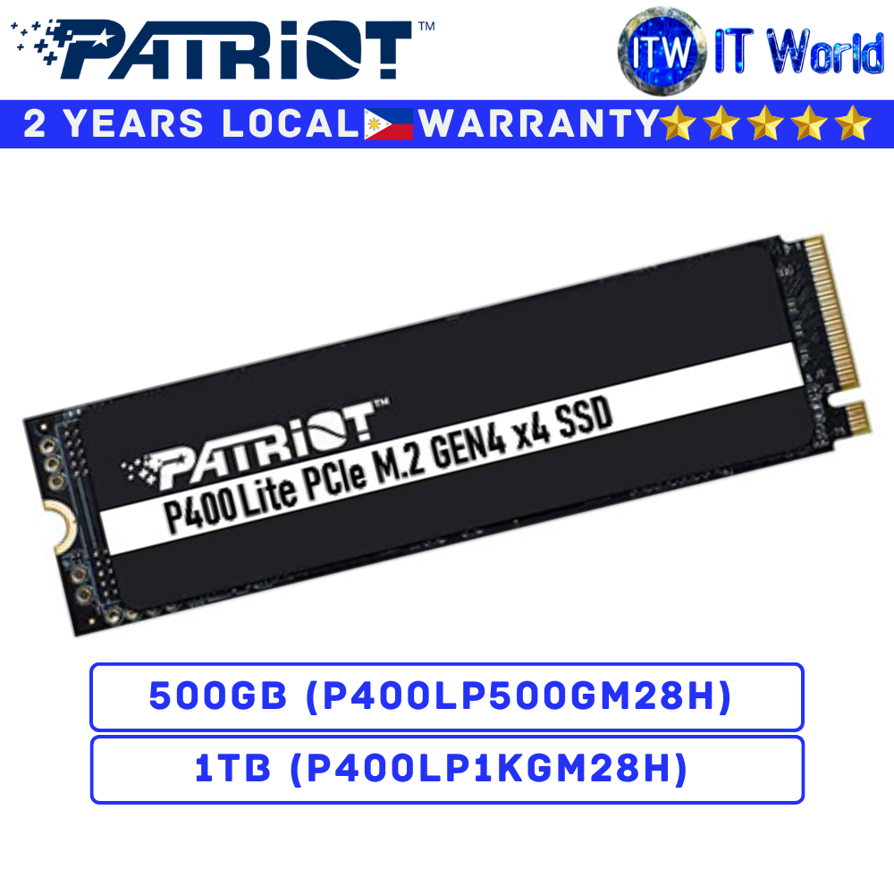 Itw | Patriot 500GB/1TB SSD M2 NVMe SSD M.2 2280 NVMe P400 Lite PCIe ...