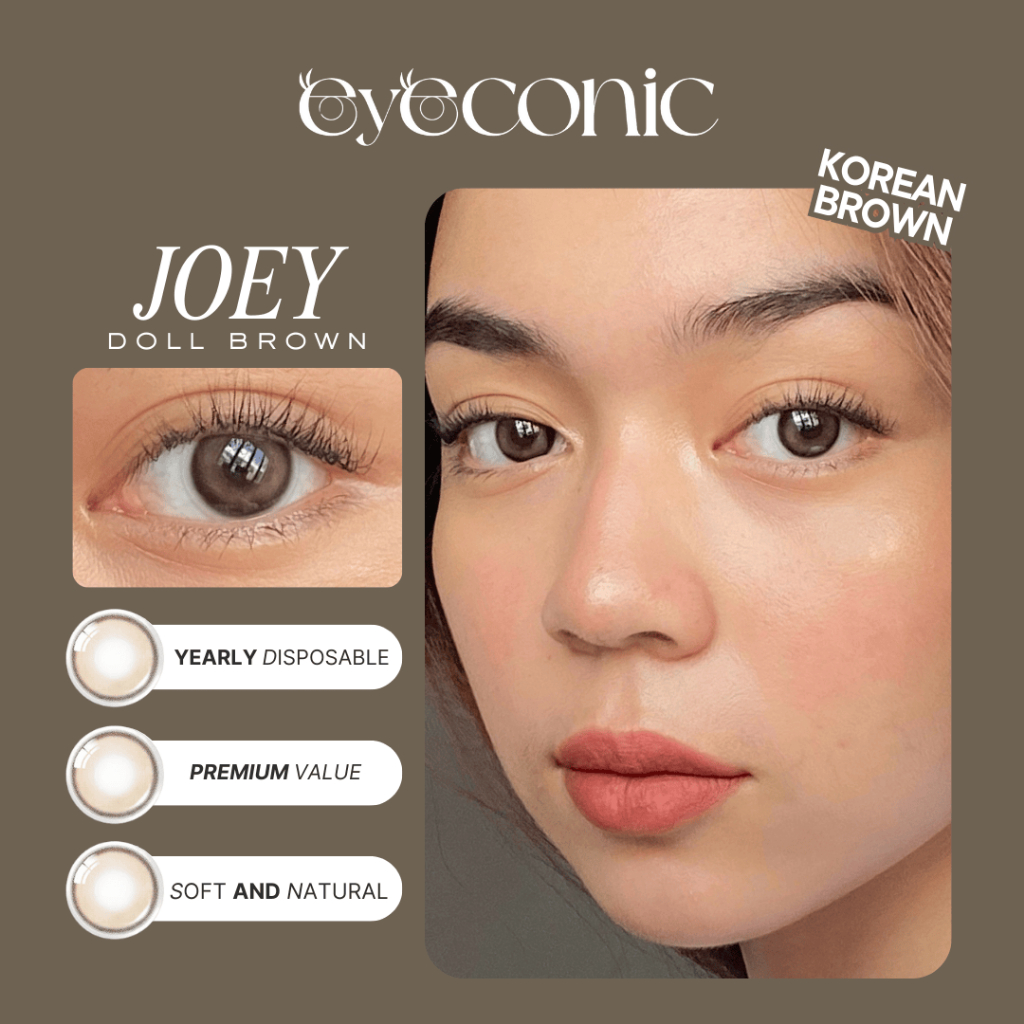 Eyeconic Joey (Korean Brown) Yearly Disposable Soft Contact Lens - Premium | Shopee Philippines