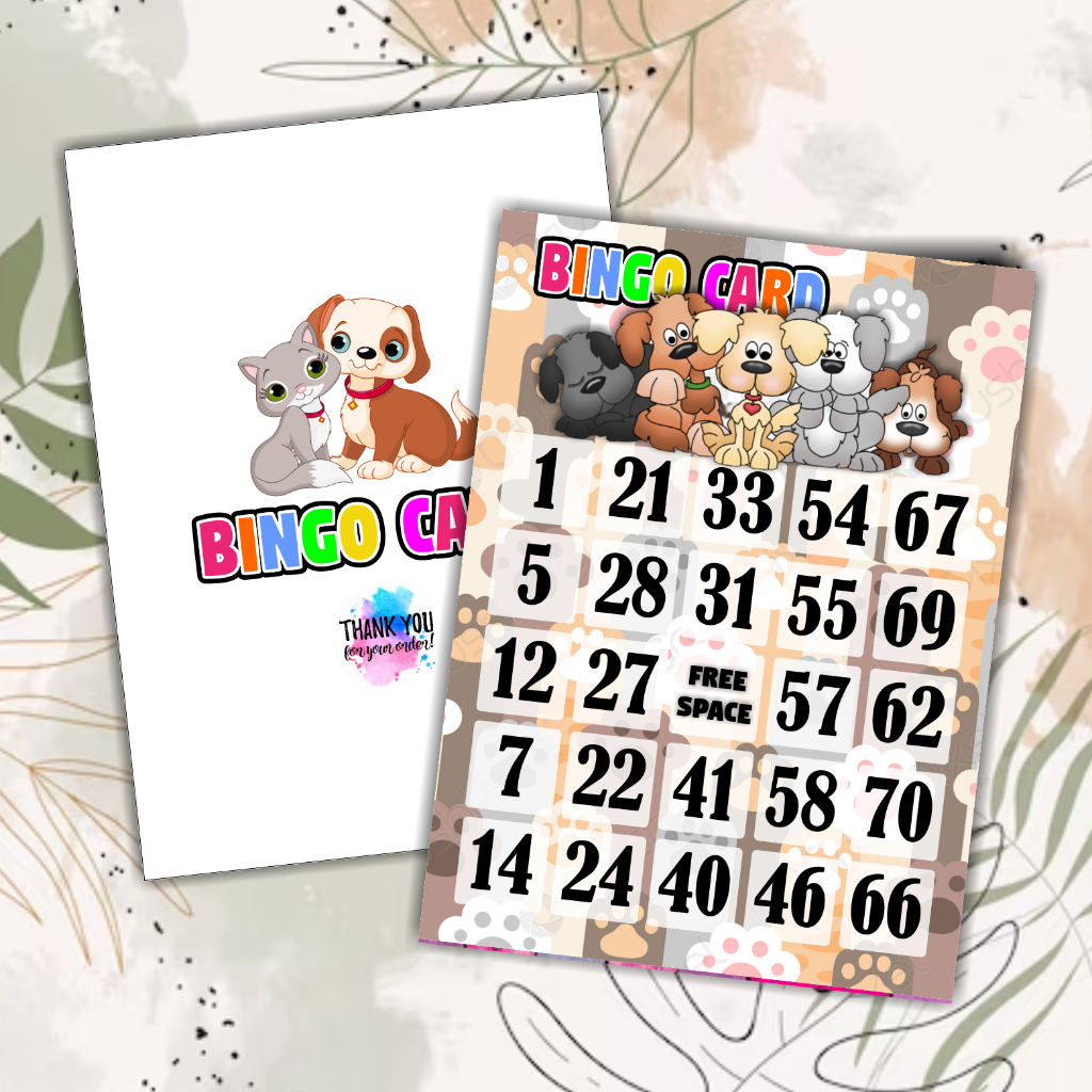 Bingo Cards Cute Pets (CATS and DOGS) | Shopee Philippines