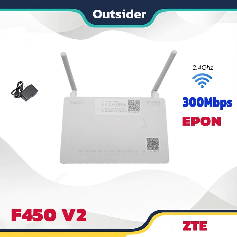 USED ZTE WIFI Modem F450 V2 EPON ONU ONT OLT 1GE+2FE English Version ...