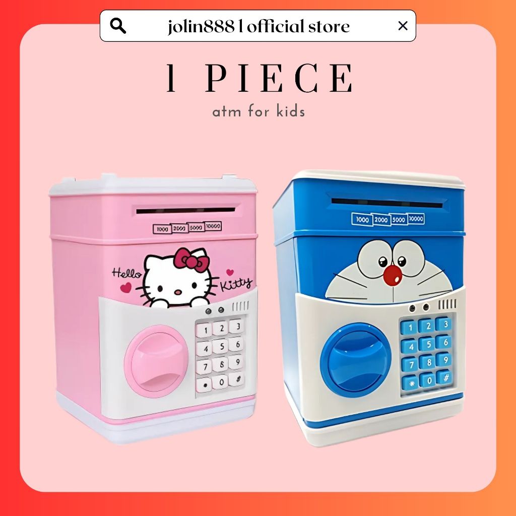 Coin bank money bank Cartoon Character Money ATM Savings Machine Bank ...