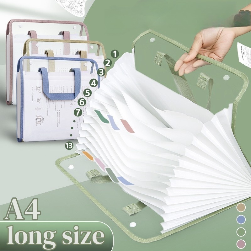 Long/A4 Expanding File Folder H/V Document Organizer 13 Layers Folder ...