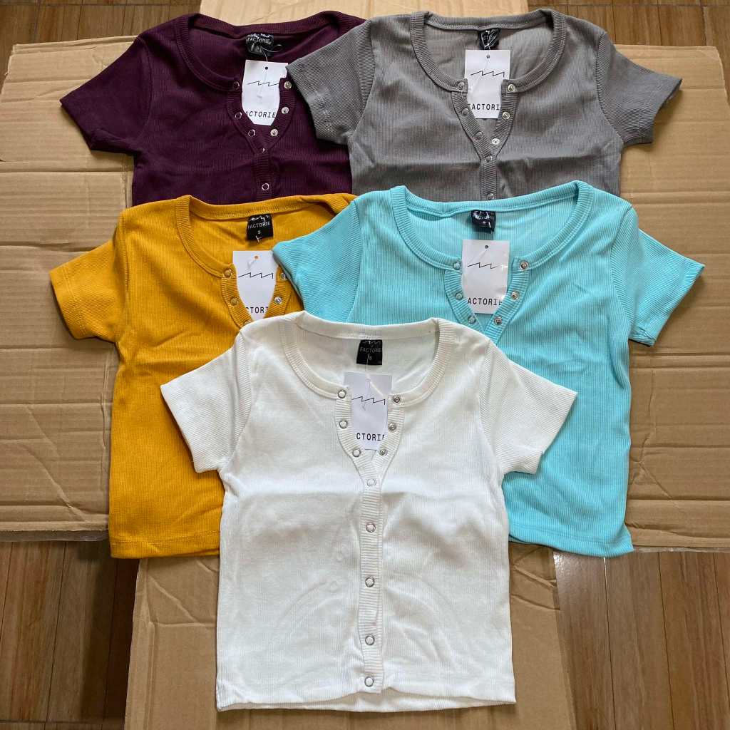 DEAR CLOSET | Factorie Snap Button Thick Ribbed Fabric (1) | Shopee ...