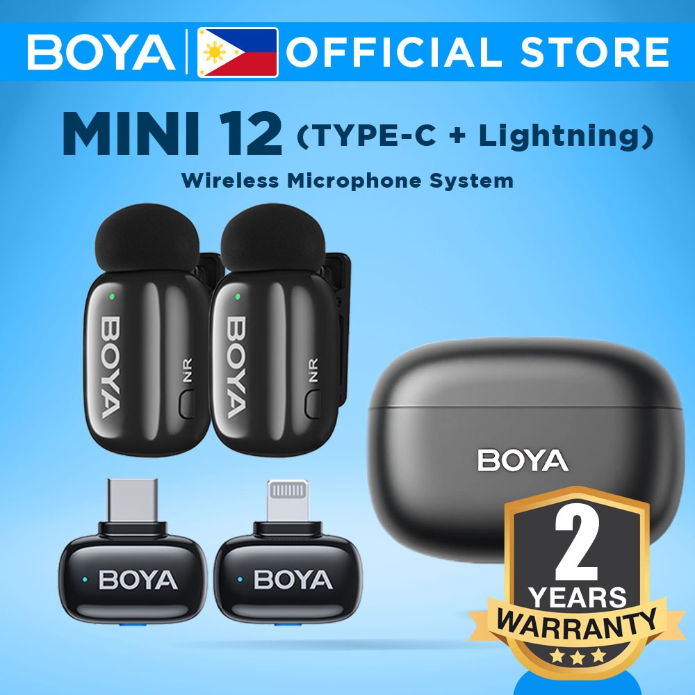 Boyamini Dual TX + RX 2.4GHz Wireless Condenser Microphone System with ...