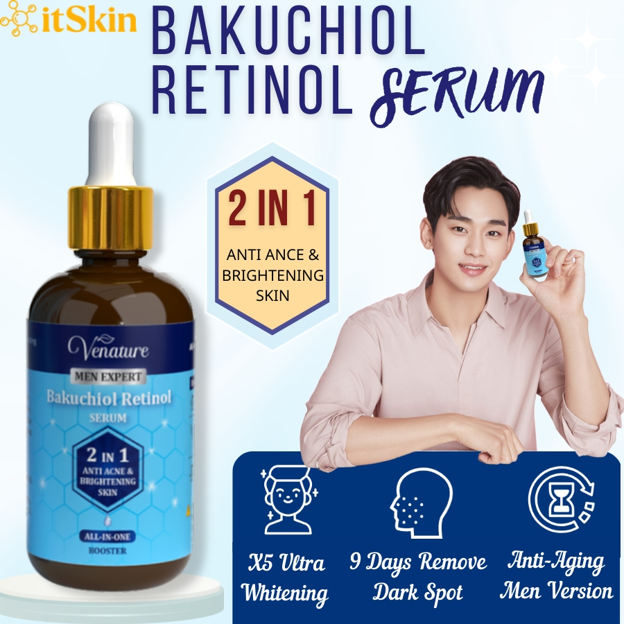 Itskin Bakuchiol Retinol Serum For Men Anti Aging Whitening Renewing ...