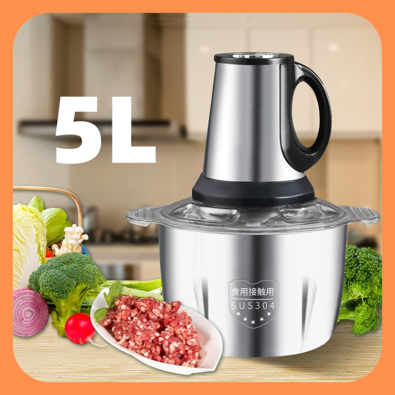 5L Food Processer Meat Grinder Electric Food Grinder 5 Blades Large Capacity Blender | Shopee ...