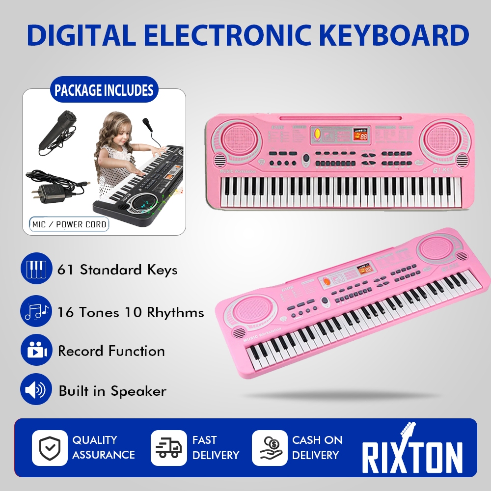 RIXTON Electric Digital Piano Mini Music Electronic Keyboards 61 Keys ...