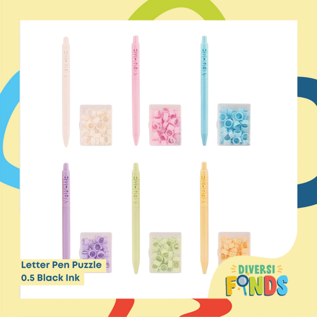 1 Set Letter Puzzle Pen 0.5mm Black Ink - includes 1 set of letters ...