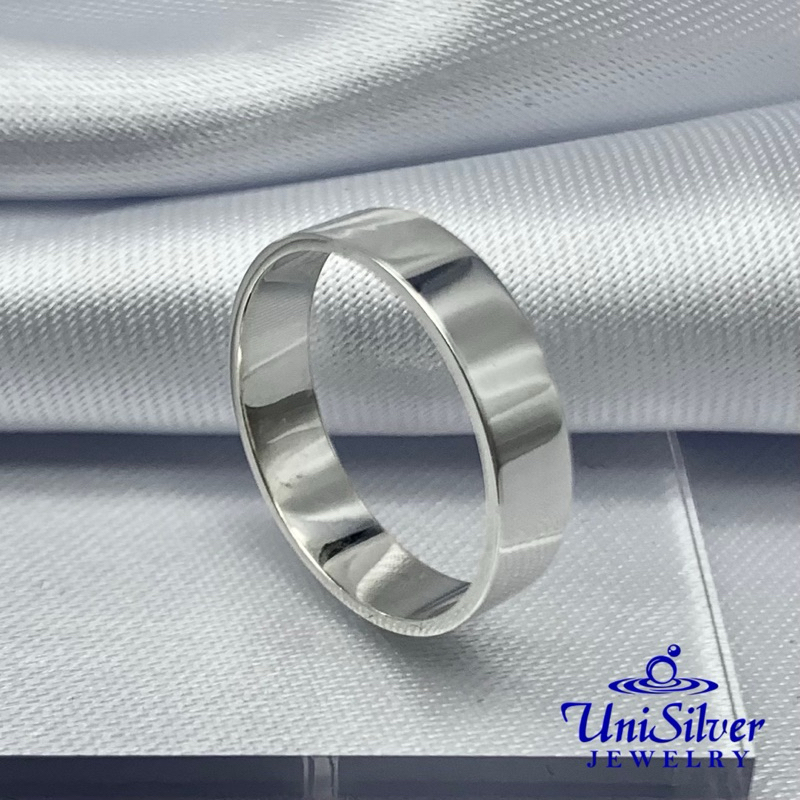 Unisilver 925 Sterling Silver Plain Band Ring (LR1065-1001)-Women ...