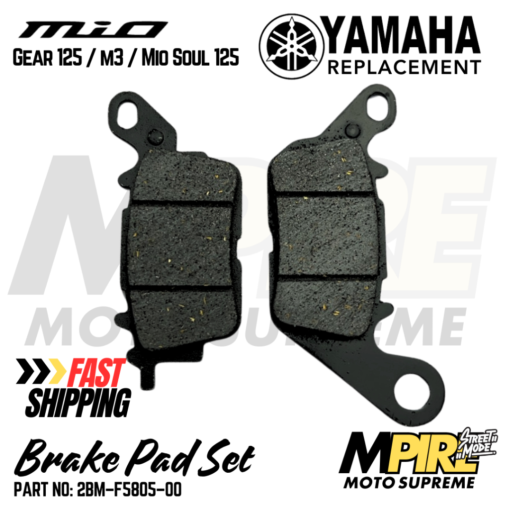 BRAKE PAD SET Yamaha Mio Soul 125 / M3 / Mio 125 / Sporty 125 / Amore ...