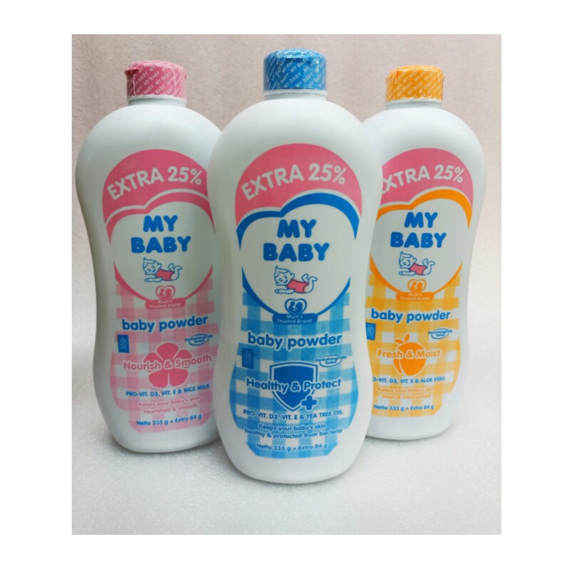 My Baby Powder 325g (Fresh & Moist, Healthy & Protect, Nourish & Smooth ...
