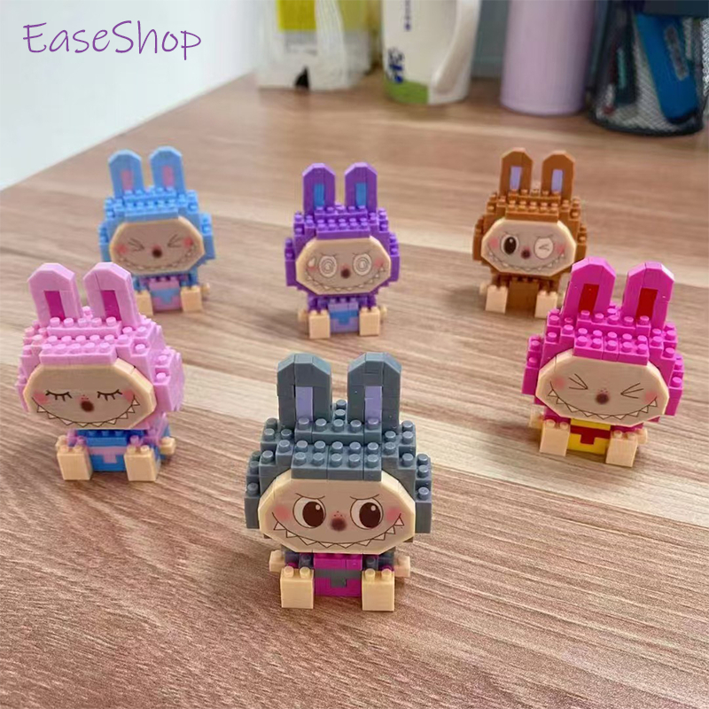 labubu building blocks Small particles birthday gift Streetscape Drinks ...