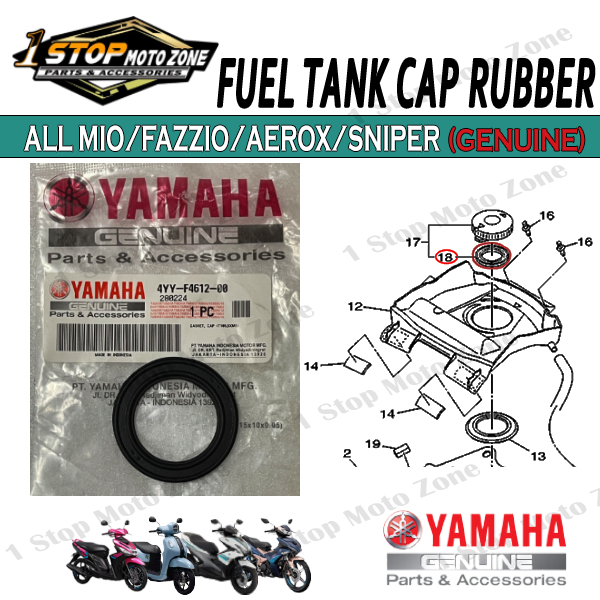 FUEL TANK CAP RUBBER MIO/FAZZIO/AEROX/SNIPER (4YY-F4612-00) YAMAHA ...