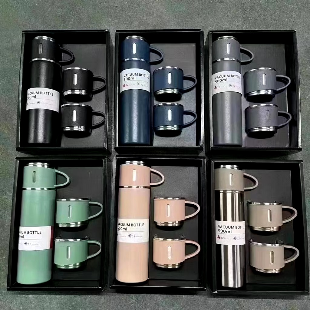 KJZK Vacuum Thermos Flask set cup Top Grade Stainless Steel Gift Modern ...