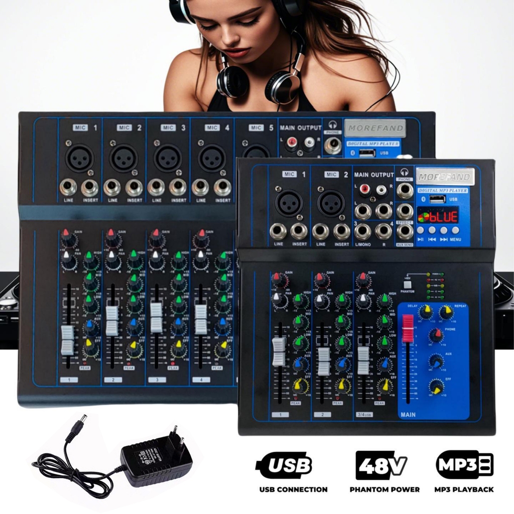 F4/F7 Propesyonal na Audio Mixer 4/7 channel na built-in na EQ ...