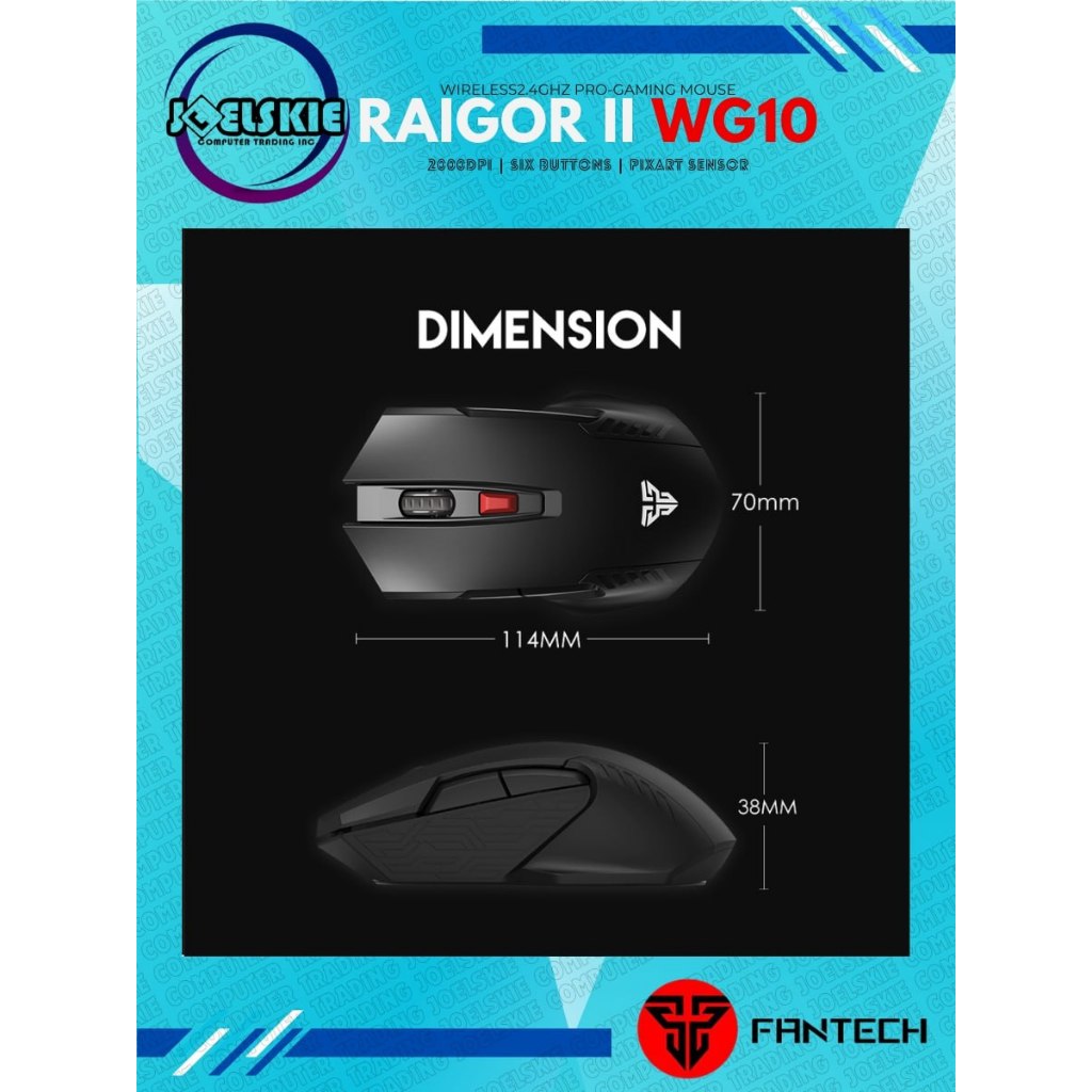 Fantech Raigor II WG10 Wireless Gaming Mouse 2000 DPI 2.4 Ghz Pro ...