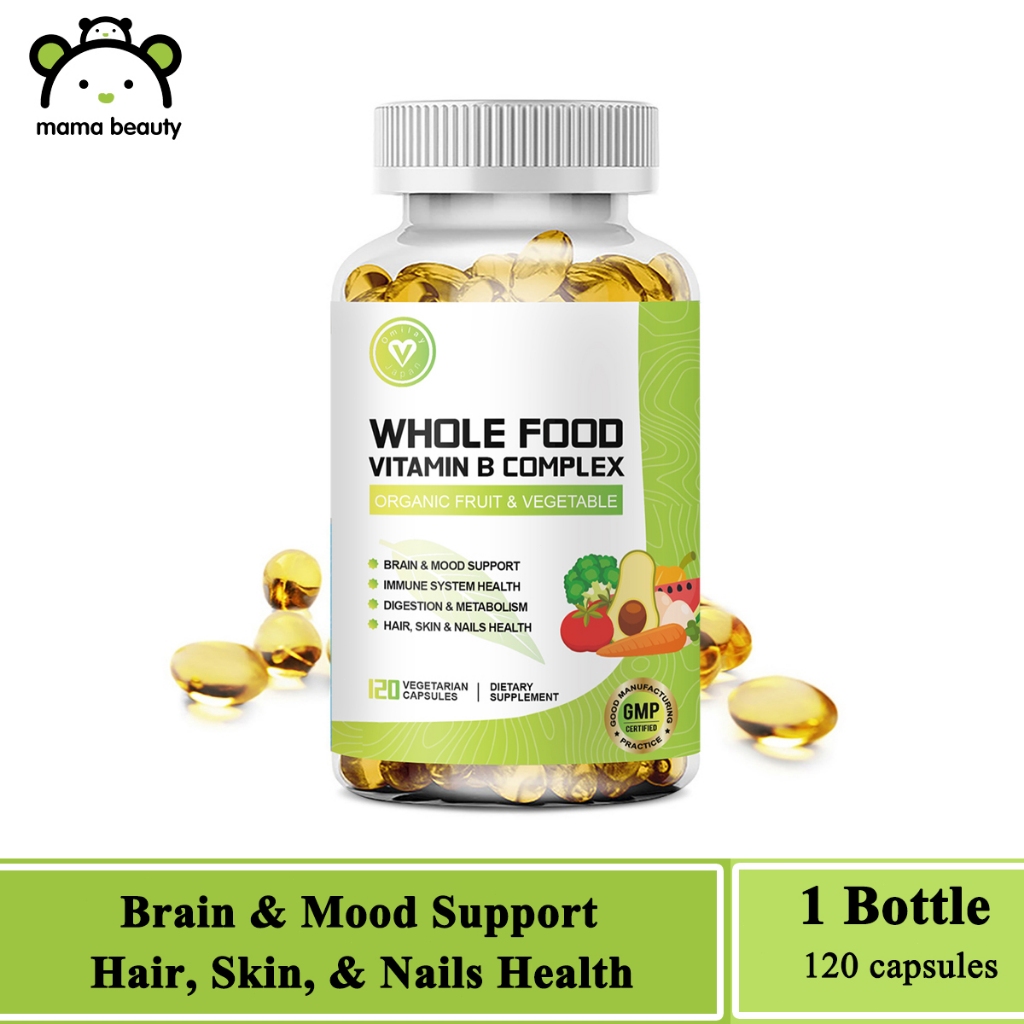Mama Beauty Vitamin B Complex Capsule Support Brain and Mood Whole Food Supplement Enhance ...