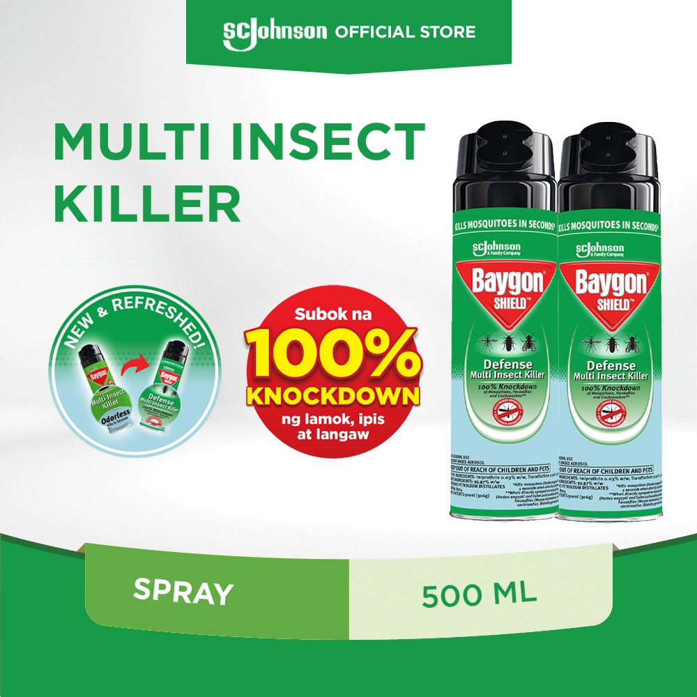 Baygon Shield Defense Multi Insect Killer Twin Pack | Shopee Philippines