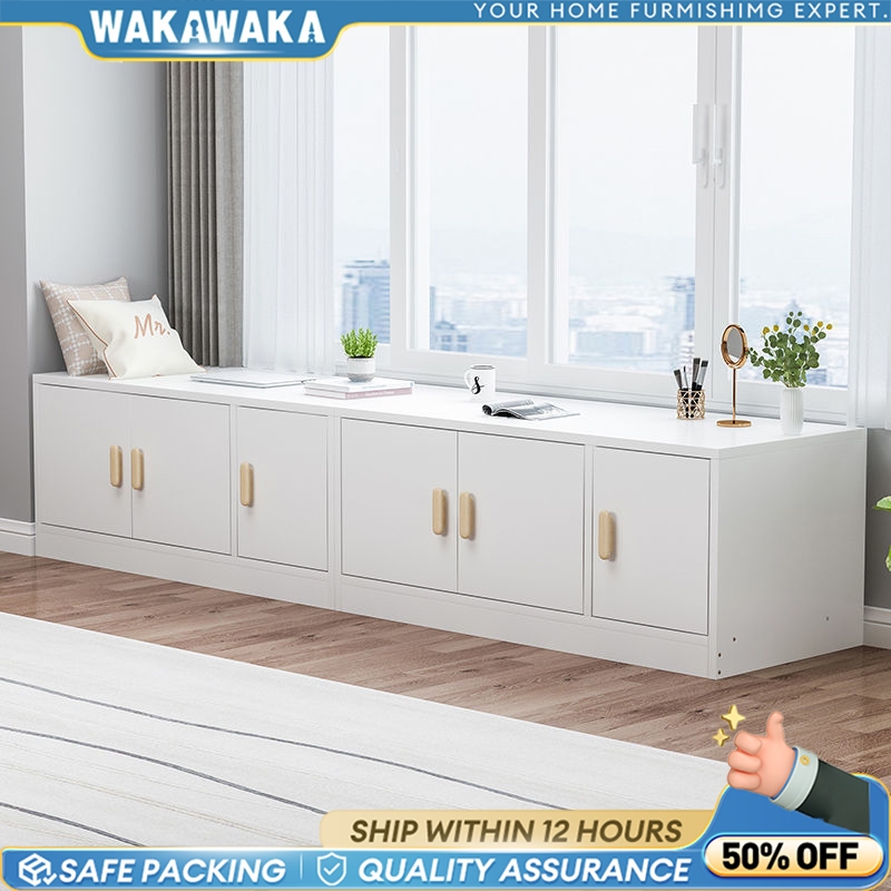 Bay Window Storage Cabinet 2/3 Doors Windowsill Balcony Floor Low ...