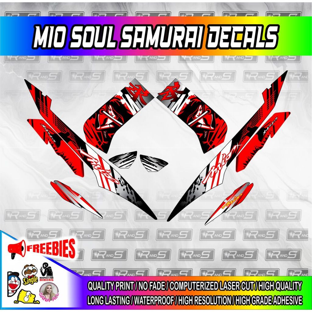 YAMAHA MIO SOUL / MIO 4 SAMURAI STICKER DECALS HD PRINT | Shopee ...