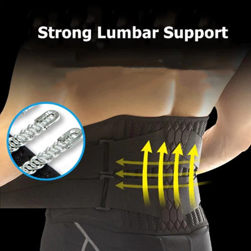 Lumbar Waist Back Brace Support Corset Belt for Pain Relief Heavy ...