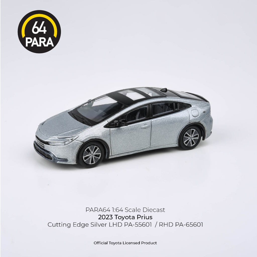 Para64 1/64 2023 Toyota Prius Cutting Edge Silver LHD PA-55601 Diecast ...