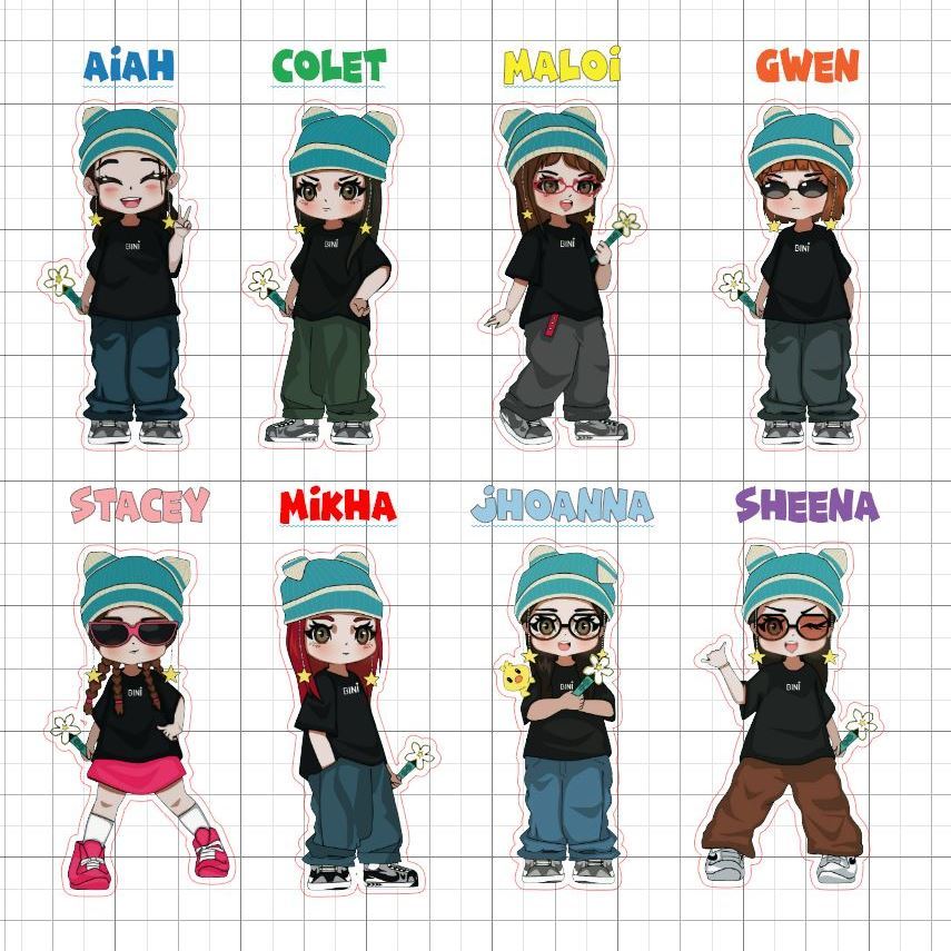 BINI Chibi Vinyl Waterproof Sticker 2.7inches - Version B | Shopee ...