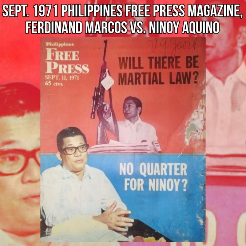 (EXTREMELY RARE) Sept. 1971 Philippines Free Press Magazine, Marcos vs ...