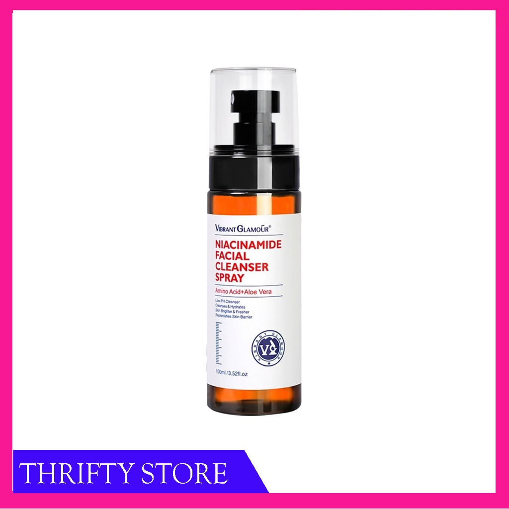 VIBRANT GLAMOUR Niacinamide Facial Cleanser Spray 100ml | Shopee ...