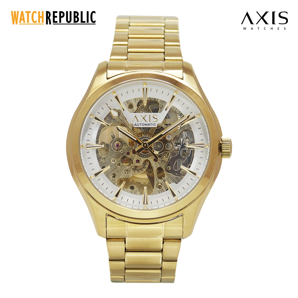 Axis Matty Gold Stainless Steel Analog Automatic Watch For Men AH1384 ...