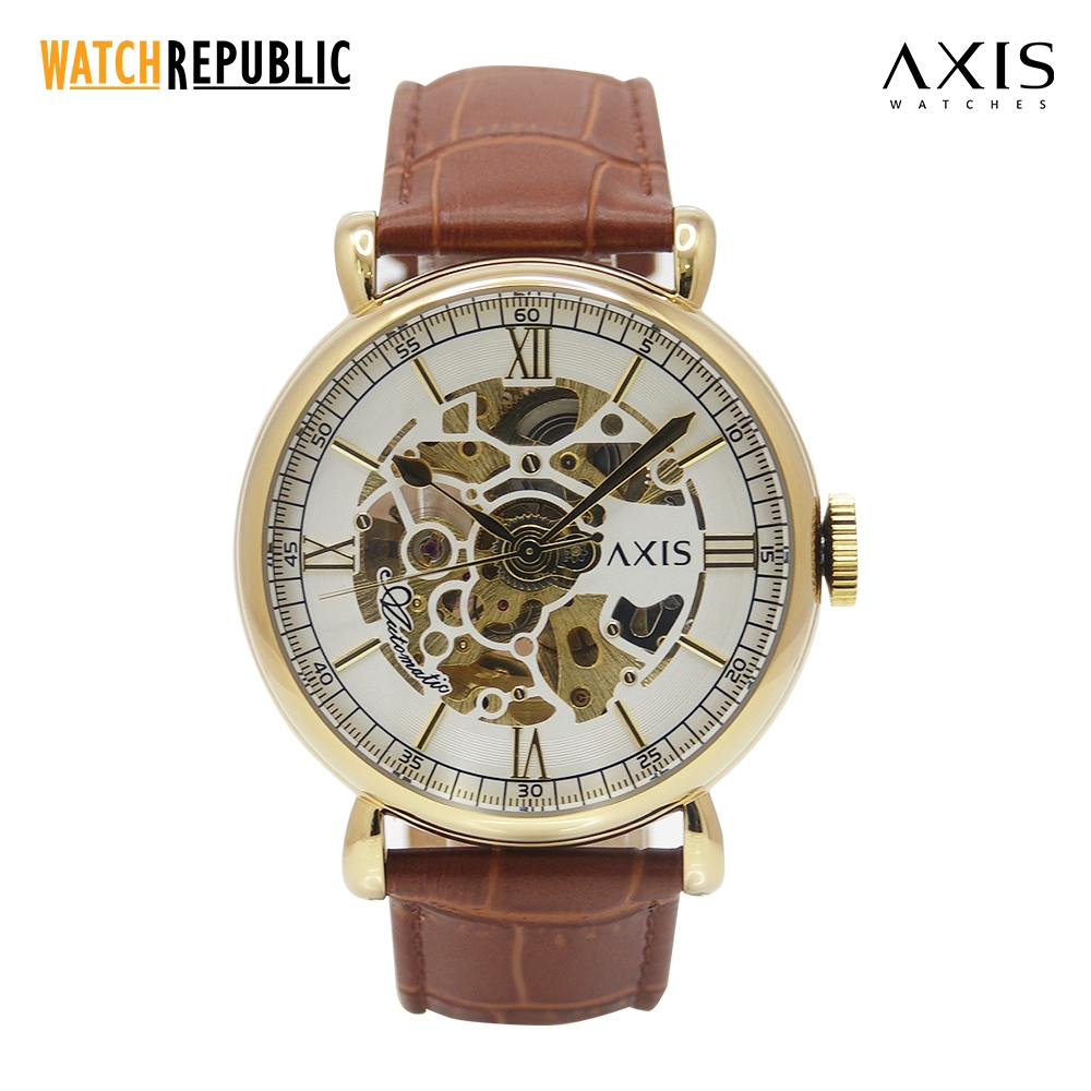 Axis Matty Brown Stainless Steel Analog Automatic Watch For Men AH1384 ...