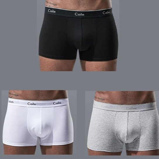 Men Plain Pure Garter Cotton Boxers CVN Man Trunks Man Boxer Briefs ...