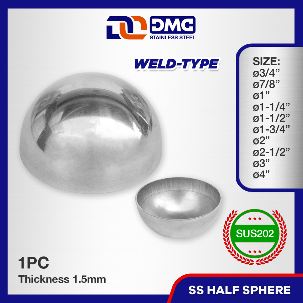 1PC 202 Stainless Half Sphere Round Tube Stainless Design Railings Gate ...